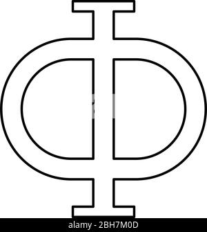 Lettre grecque phi phi, icône symbole dans le grec ancien cadre, vector ...