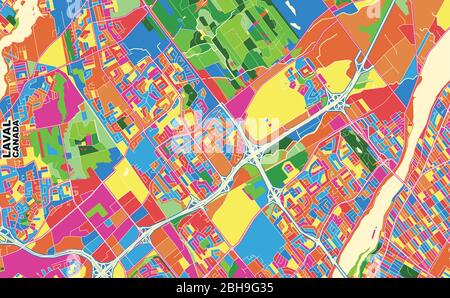 Carte de Laval. Carte détaillée du quartier administratif de Laval ...