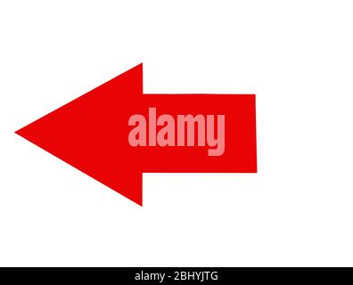 Mark flèche rouge à gauche Photo Stock - Alamy