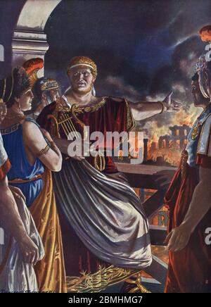 Néron et le grand incendie de Rome, 64 ANNONCE Photo Stock - Alamy