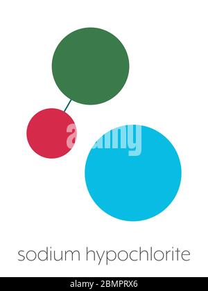 Molécule d'hypochlorite de sodium (NaClO). L'eau de Javel liquide se ...