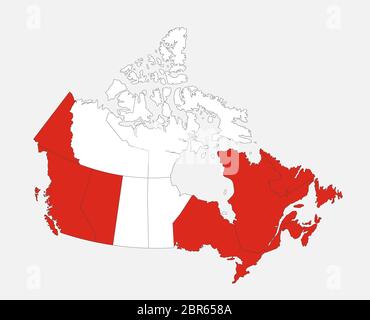 Canada, divisions administratives, carte politique. Les dix provinces ...