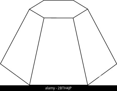 Frustrations d'une pyramide hexagonale, dessin de ligne vintage ou ...