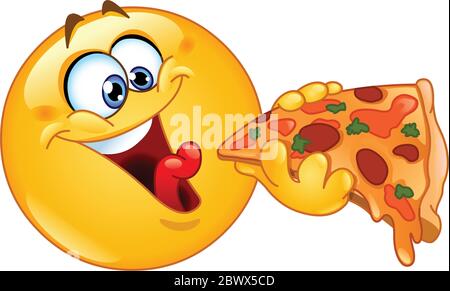 Très faim faim émoticône smiley bave de caractères emoji et tenant un ...