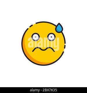 Cartoon vector inquiets. emoji frustré, angoissé, déçu, fâché, triste ...