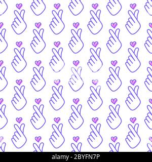 Coeur coréen hand gesture symbole. Symbole du coeur et l'amour. Corée ...