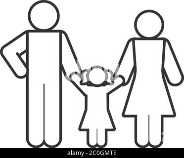 gamme de pictogrammes avec petit enfant sur fond blanc, style de bloc ...