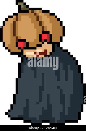 Icône Pixel art. Pixel art citrouille icône. Mignon pixel citrouille ...