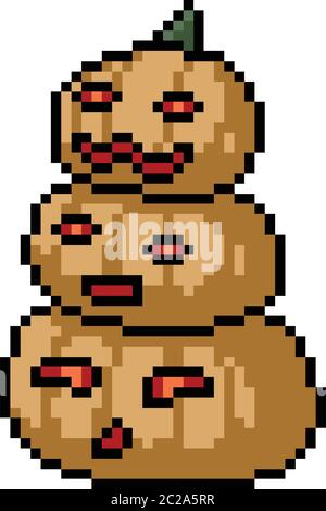 Icône Pixel art. Pixel art citrouille icône. Mignon pixel citrouille ...