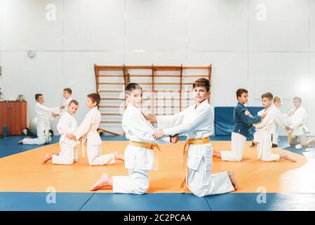 Judo pour enfants, les enfants à l'entraînement au combat, art martial ...