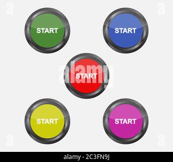 Icône Démarrer ici. Bouton Internet sur fond blanc Photo Stock - Alamy