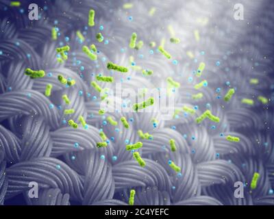 Les virus et bactéries pathogènes microscopiques , germes qui causent ...