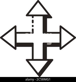 flèches multidirectionnelles style ligne icône vecteur illustration ...