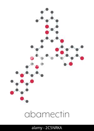 Molécule d'insecticide d'abaméctine. Formule squelettique stylisée ...