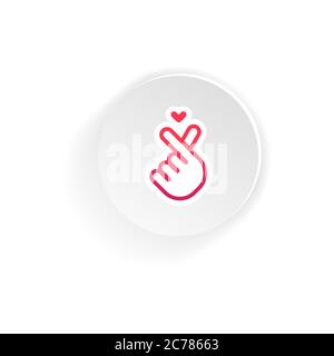 Signe coeur coréen.Symbole d'amour du doigt.Je t'aime le geste de la ...