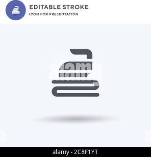 Vecteur d'icône de repassage, affiche plate remplie, pictogramme solide ...