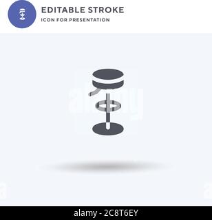 Symbole de tabouret, signe plat rempli, pictogramme solide isolé sur ...