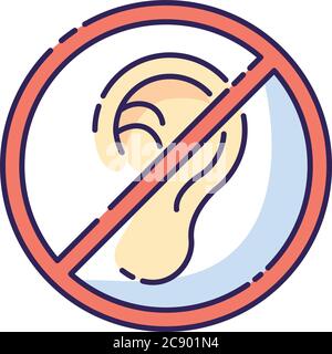 Illustration du problème de surdité, déficience auditive, le ...