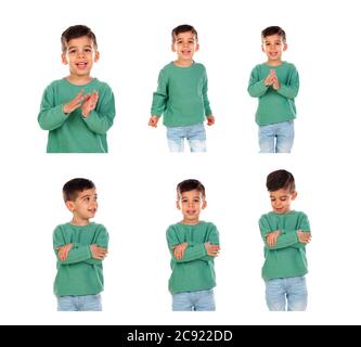 Séquence avec différents gestes d'un garçon gitan drôle Photo Stock - Alamy