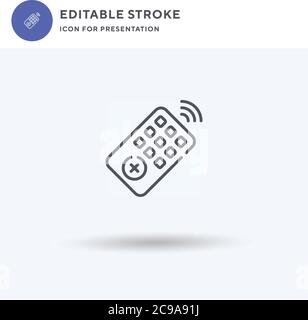 Vecteur d'icône de télécommande, signe plat rempli, pictogramme solide ...