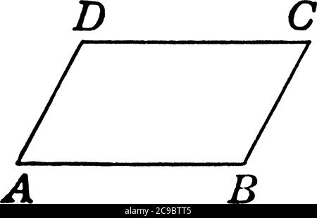 Parallélogramme avec deux paires de côtés parallèles, quatre sommets A ...