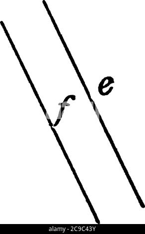 Deux lignes a, b sont parallèles et de longueur égale, dessin de ligne ...
