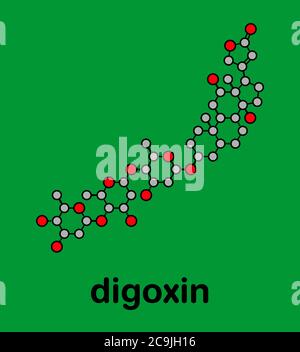 Molécule médicamenteuse d'insuffisance cardiaque de digoxine. Extrait ...