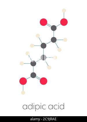 Bloc de construction en nylon (polyamide), acide adipique. Formule ...
