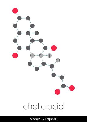 L'acide biliaire (acide cholique cholate, molécule). L'acide cholique ...