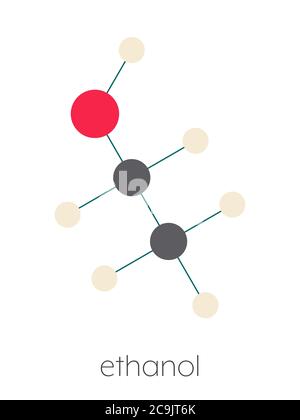 Structure chimique des molécules d'alcool à l'éthanol sur tableau noir ...