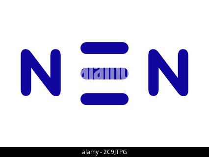 L'azote (N2) molécule de gaz, télévision style d'icône. Montré que les ...