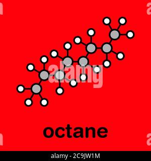 Molécule d'hydrocarbure d'Octane. L'organe de l'essence (essence ...