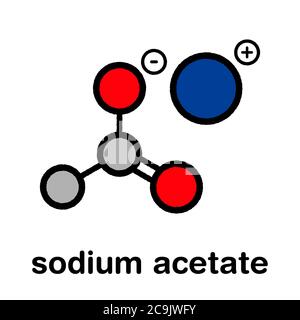Acétate de sodium, structure chimique. Formule squelettique stylisée ...
