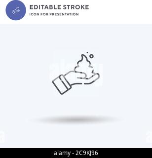 Vecteur d'icône de rasage, signe plat rempli, pictogramme solide isolé ...