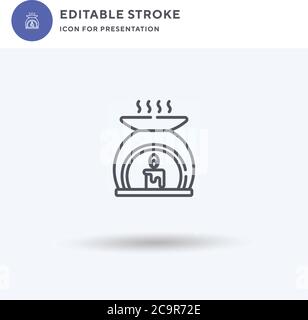 Vecteur d'icône de brûleur, signe plat rempli, pictogramme solide isolé ...