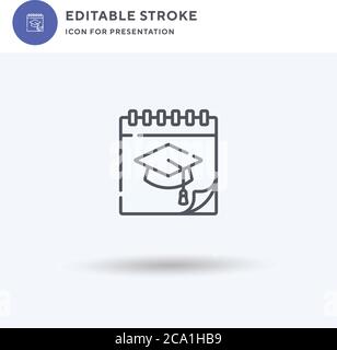 Symbole de graduation, signe plat rempli, pictogramme solide isolé sur ...