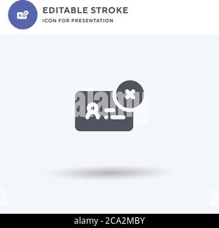 Accès refusé icône vecteur, affiche plate remplie, pictogramme solide ...