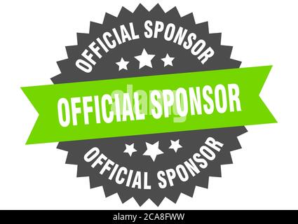 affiche officielle du sponsor. autocollant rond isolé. étiquette ruban ...