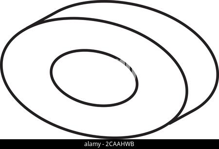 icône de forme géométrique du tore sur fond blanc, style de silhouette ...