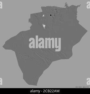 Bechar, province d'Algérie. Carte d'altitude à deux niveaux avec lacs ...