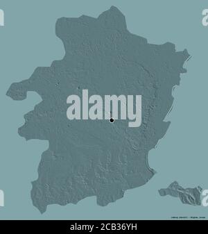 Limbourg, province de Belgique. Carte d'altitude en couleur avec lacs ...