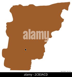 Forme de Borgou, département du Bénin, avec sa capitale isolée sur fond ...