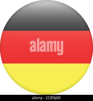 Le drapeau national allemand rond icône brillante. Badge Allemagne ...