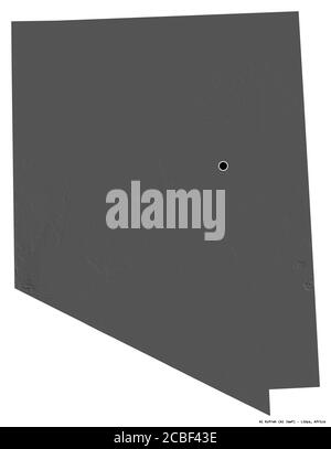 Al Kufrah, district de Libye. Carte d'altitude à deux niveaux avec lacs ...