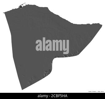 Forme de Tripoli, district de Libye, avec sa capitale isolée sur fond ...