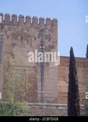 ALCAZABA-VISTA DE LA TORRE QUEBRADA Y LA TORRE DEL HOMENAJE-EPOCA ...