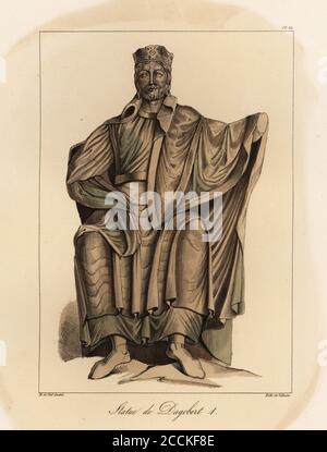 Statue de Dagobert I (c. 603-639), roi d'Austrasie, tous les Francs ...