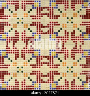 Motif en mosaïque de céramique bulgare traditionnelle à carreaux de ...