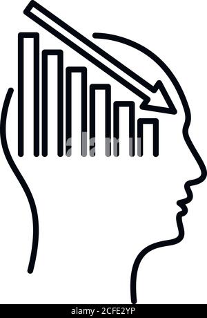 Flèche de réduction isolée sur fond blanc, signe de diminution Image ...