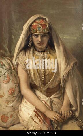 Jean François Portaels - Jonge Moorse Vrouw rencontré Tamboerijn Photo ...